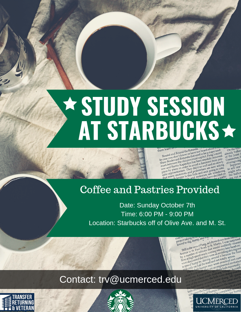 Sunday Starbucks Study Session | Transfer, Returning, and Veteran Program (TRV)